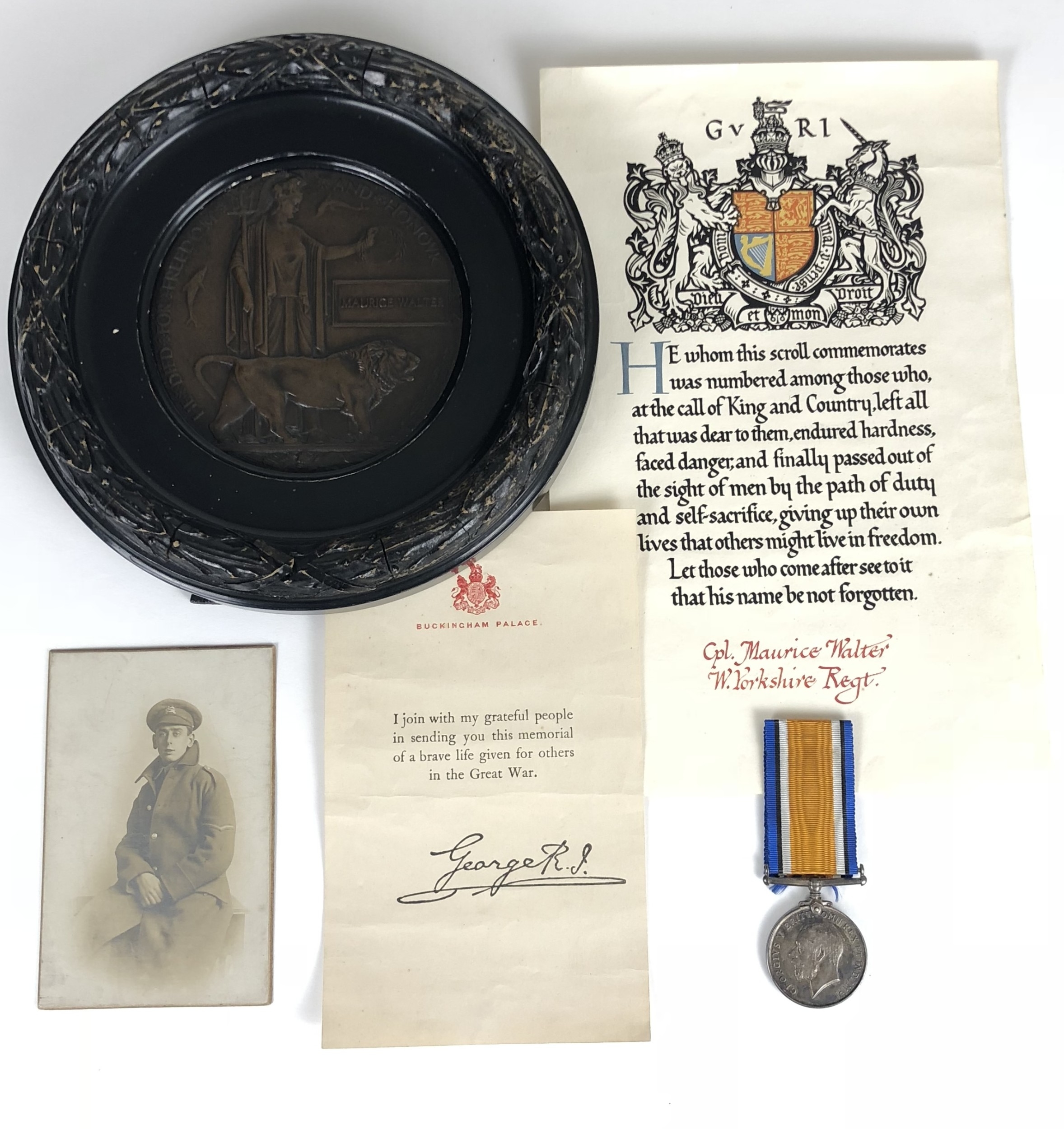 WW1 1st Leeds Pals POW Casualty Group of Medals etc. Awarded to 15/1432 ...