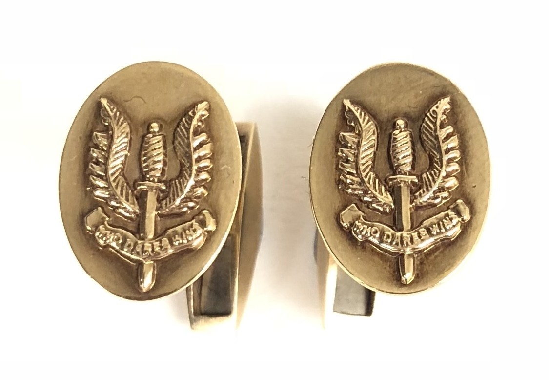 Special Air Service SAS Gold Cuff Links. This pair are embossed with ...