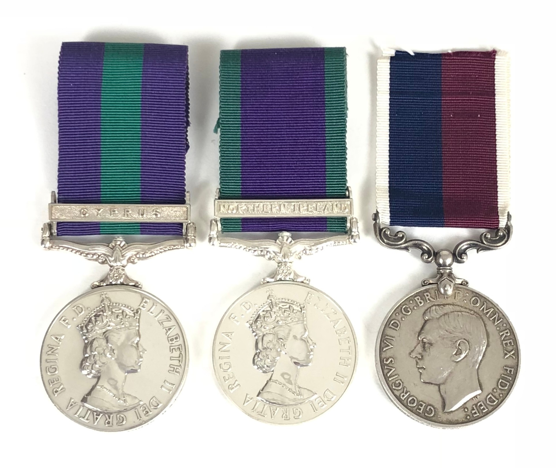 3 x RAF Post WW2 Medals. Comprising: General Service Medal Clasp Cyprus ...