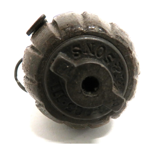 WW1 Inert British No 23 Mills Grenade cast iron, fragmentation body ...