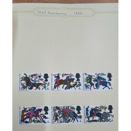 Green simplex stamp album GB QEII mint mounted sets (Qty)