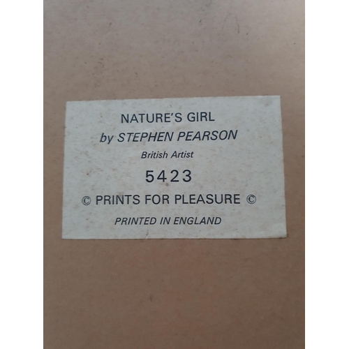 1970 Print on Board, "Natures Girl" by Stephen Pearson.