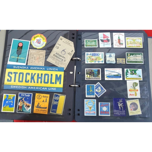 Black folder containing a large quantity of Sweden stamps and stickers ...