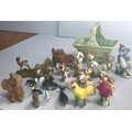 Quantity of small Wade animal figurines together with a Wade basket (Qty)