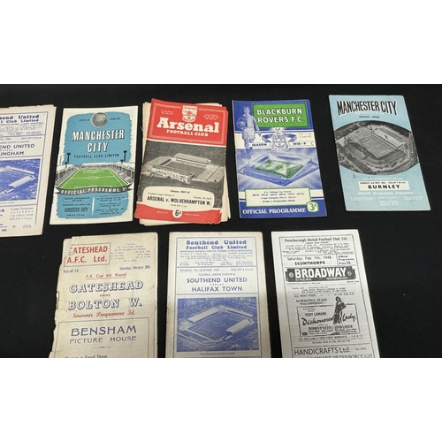 Eight 1950s Football programmes including Arsenal and Man City (8)