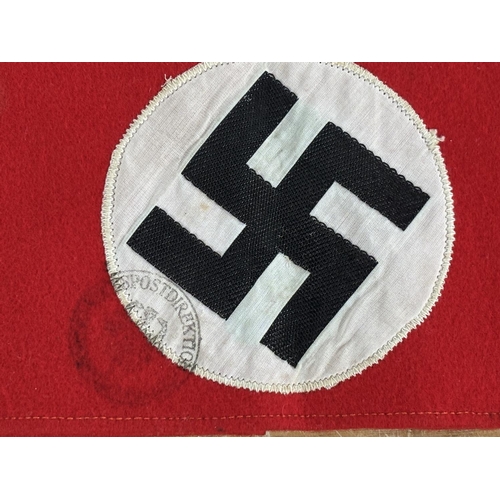 Nazi arm band believed to be original with unidentified German stamp to ...