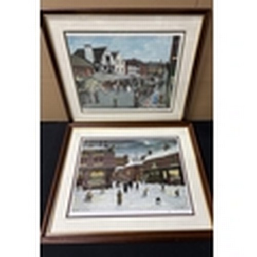 Two Tom Dodson, pencil signed, northern street scene prints, both ...