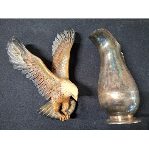 Mid 20thC white metal Thermos with cork stopper together with a Bossons ...