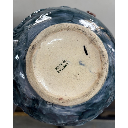 Antique majolica ceramic fish jug