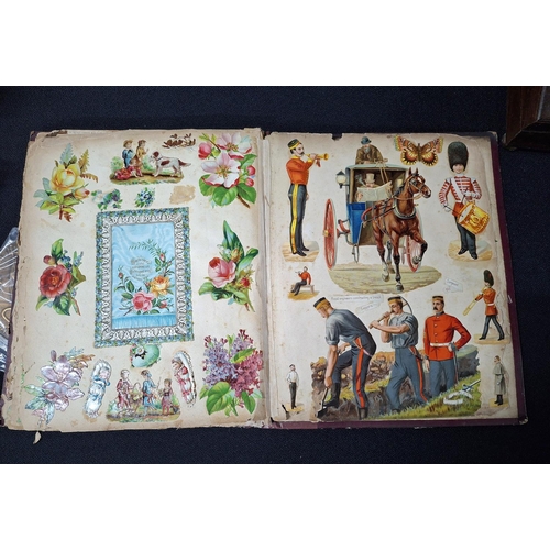 Stunning Victorian 1886 coloured cut-out scrap book (full) put together ...