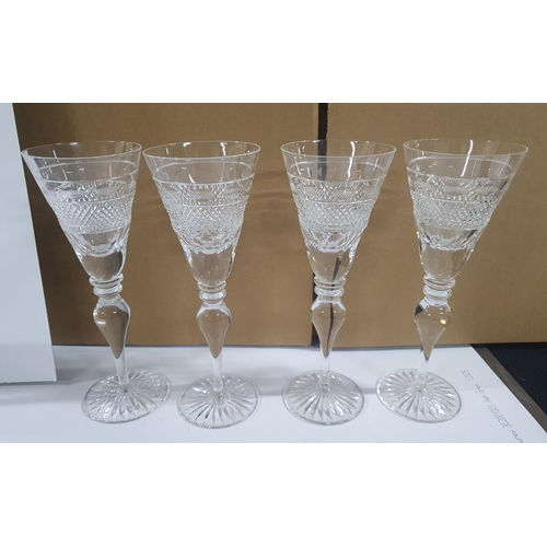 Two sets of four, Cumbria Crystal Grasmere hand blown and hand-cut lead ...