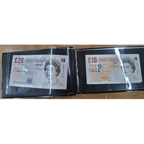Blue notes collection book containing QEII GB bank notes - 3 x ...