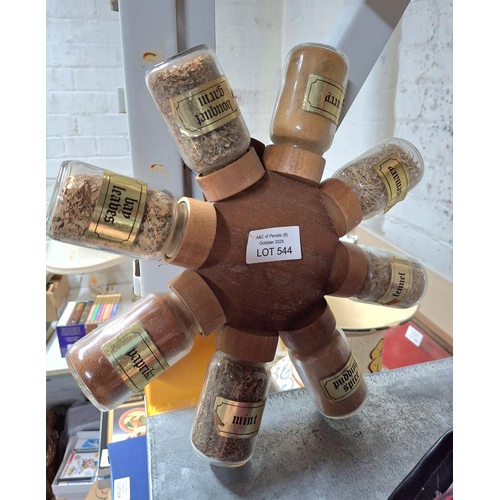 Spice wheel with 8 different full spice bottles