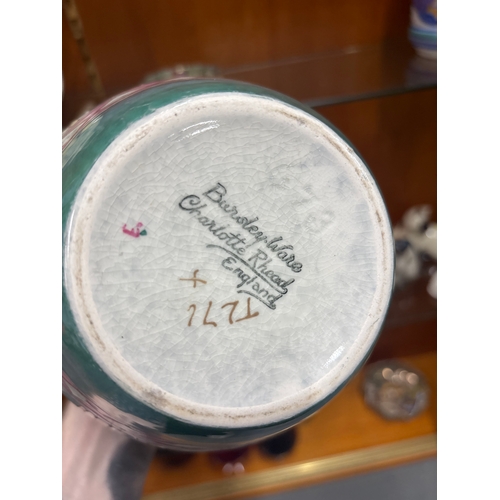 Bursley ware Charlotte Rhead England jug with Poole pottery pot