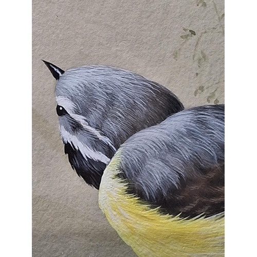 John R Morris (20th-21stC) watercolour "Yellow Wagtail watching a ...