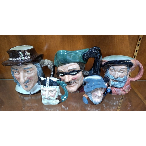 Three large Royal Doulton toby jugs, Falstaff, Dick Turpin and Issac ...