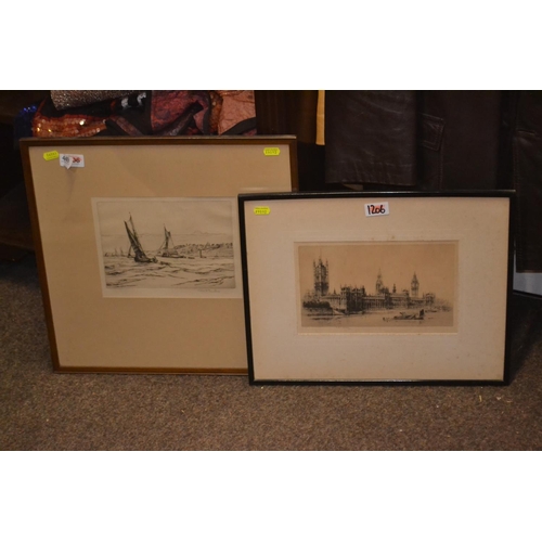 Houses of Parliament etching print by Fred G Farrell & Rob A Smith ...