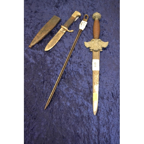 Bayonet, numbered 3287, Hubertus German scout's knife with sheath & a ...