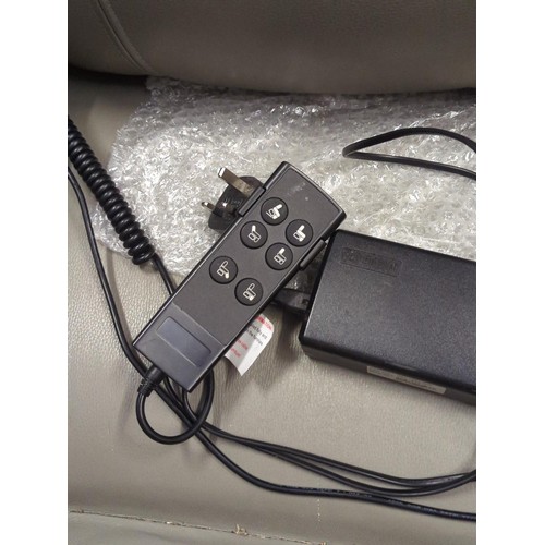 Leather TiMotion rising and reclining chair with electric controls and ...