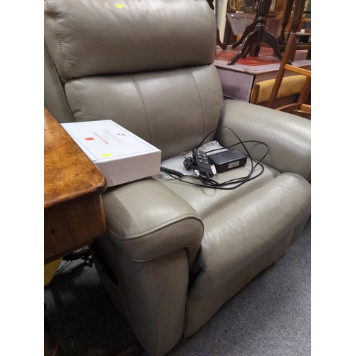Leather TiMotion rising and reclining chair with electric controls and ...