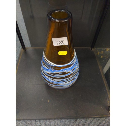 Studio glass vase 29cm high.