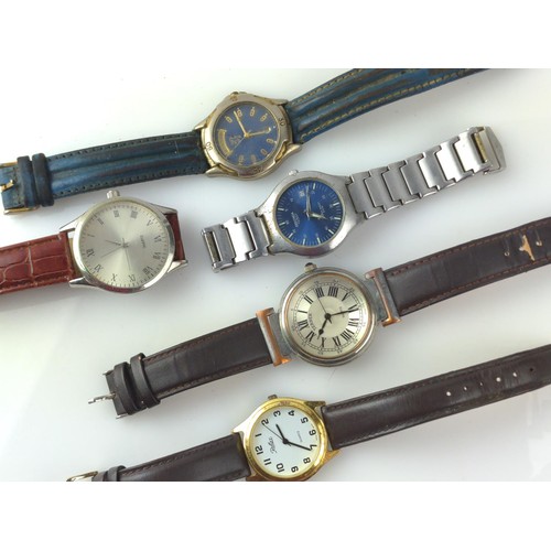 5 x gents watches inc Secondo + German miniature grandfather clock H30.4cm