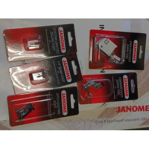 Janome JP720 sewing machine in box + quilting accessory