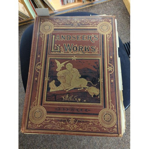 Landseers Works books with collection of plates and prints