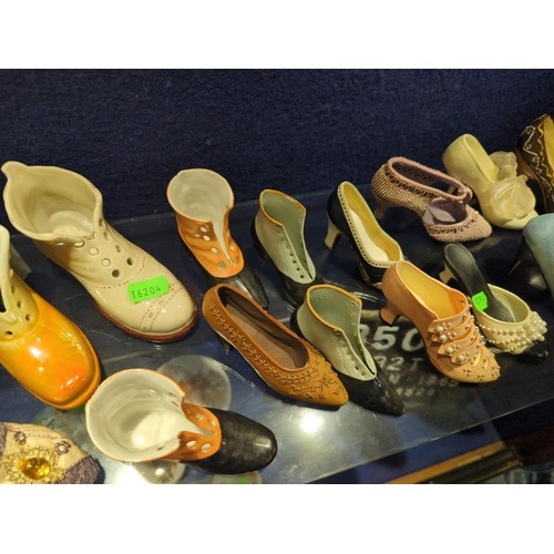Collection of ceramic and resin shoes, inc. 'Just the Right Shoe'
