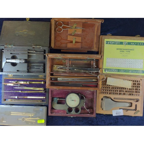 Edward Pryor interchangeable steel type stamps, Baty micrometer, Moore ...