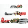 6x Dinky vehicles, Lesney steam engine model & Corgi flatbed truck