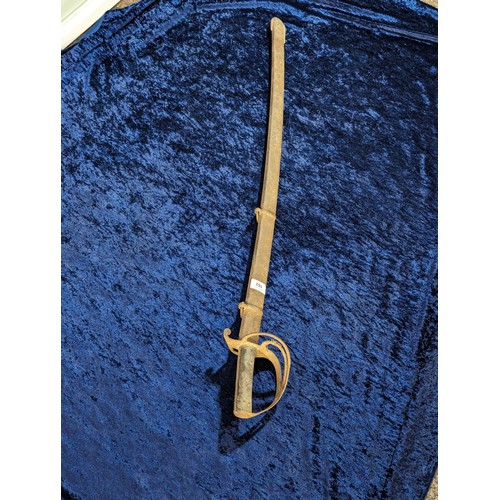 1853 pattern cavalry sword, side of blade with worn stamp 'EEVE ...