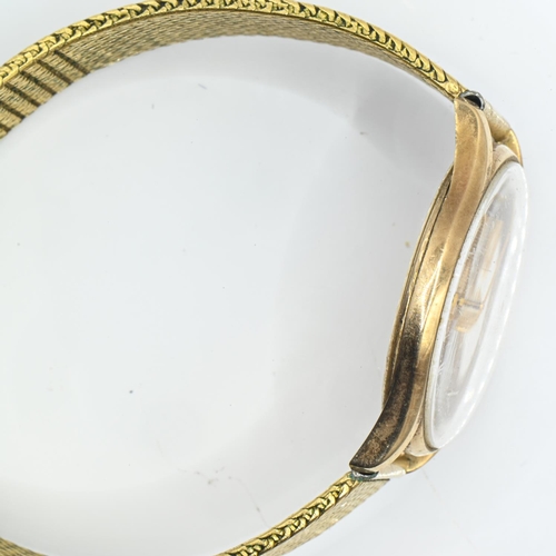 Buren Grand Prix 9ct gold cased watch, 21 jewels, the cream face with ...