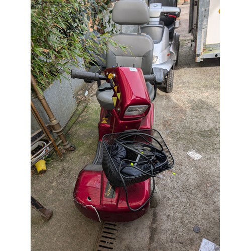 Rascal 388XL mobility scooter with keys, charger and paperwork.