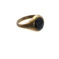 9ct gold and haematite centurion head signet ring, hallmarked, size W1 ...
