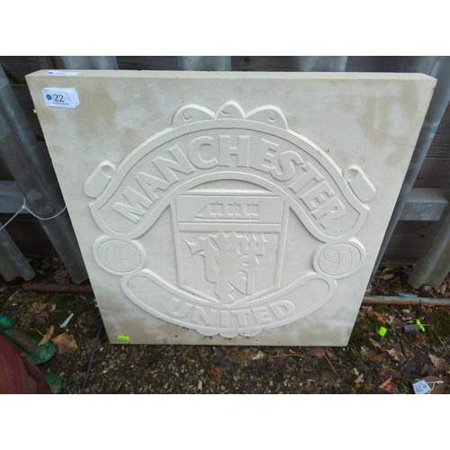 Manchester United paving slab. W50cm D52cm H4.5cm.