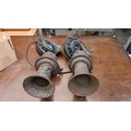 Pair of antique Lucas horns + 2 Ford horns