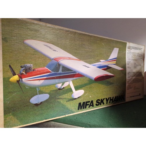 MFA Sky Hawk Model aeroplane appears unused in box.