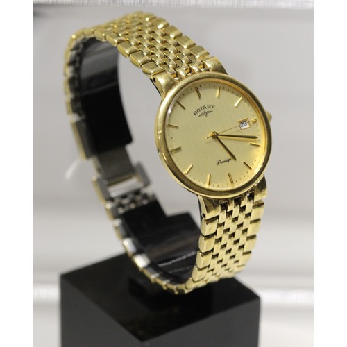 ROTARY PRESTIGE CHELTENHAM 3 MICRONS ELECTRO GOLD PLATED DATE DISPLAY ...