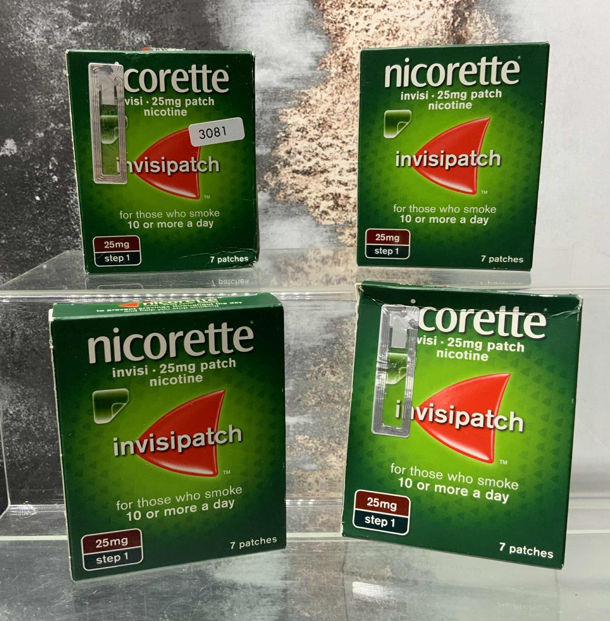 NICORETTE 25MG INVISIPATCH STEP 1 - 7 PATCHES IN BOX (4 X BOXES) TOTAL ...