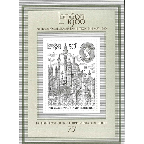 UK; 1980 London 1980 miniature sheet u.m., in packet with the printed ...