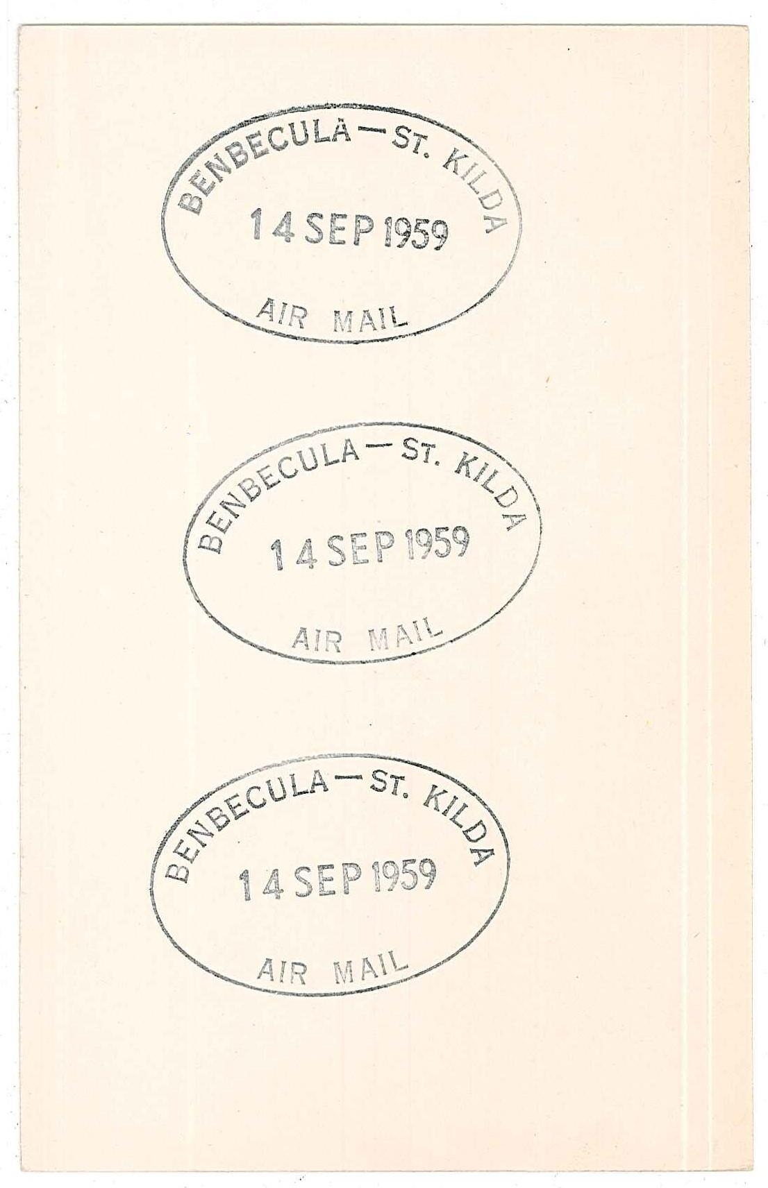 Scottish Postal History; St. Kilda; postcard with three sample strikes ...