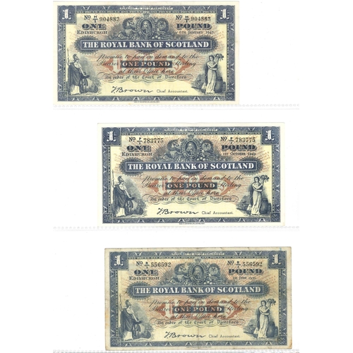 Banknotes; Scotland; Royal Bank of Scotland; 1947-51 selection of five ...