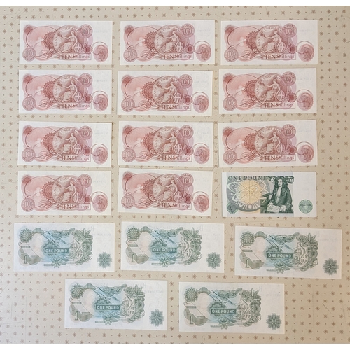 Banknotes; United Kingdom; selection of Scottish notes (9 x £1, 4 x £5 ...