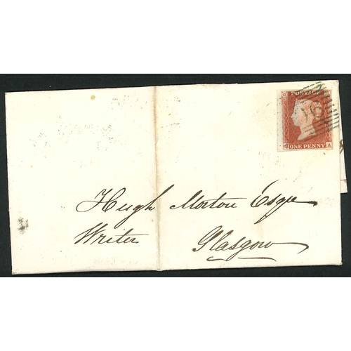 Scottish Postal History; 1847 cover franked by Penny Red Imperf (four ...