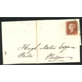 Scottish Postal History; 1847 cover franked by Penny Red Imperf (four ...