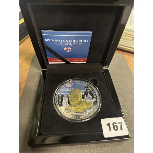 COMEMORATIVE CHURCHILL FIVE CROWN COIN