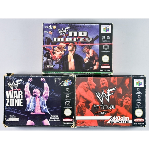 Nintendo N64 Three Games - "WWF: No Mercy", "WWF: War Zone" and "WWF ...