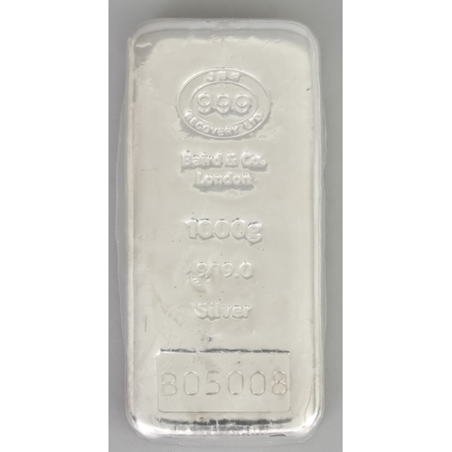 A Baird & Co Silver Ingot, 1000g, 999.0, Silver, Serial Number B05008