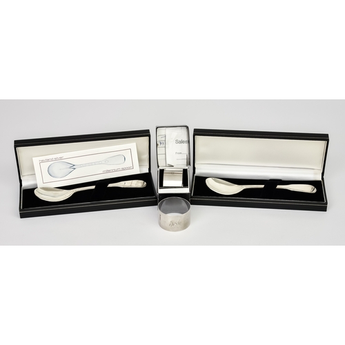 Two Elizabeth II Silver Fiddle and Rattail Pattern Spoons, and two ...